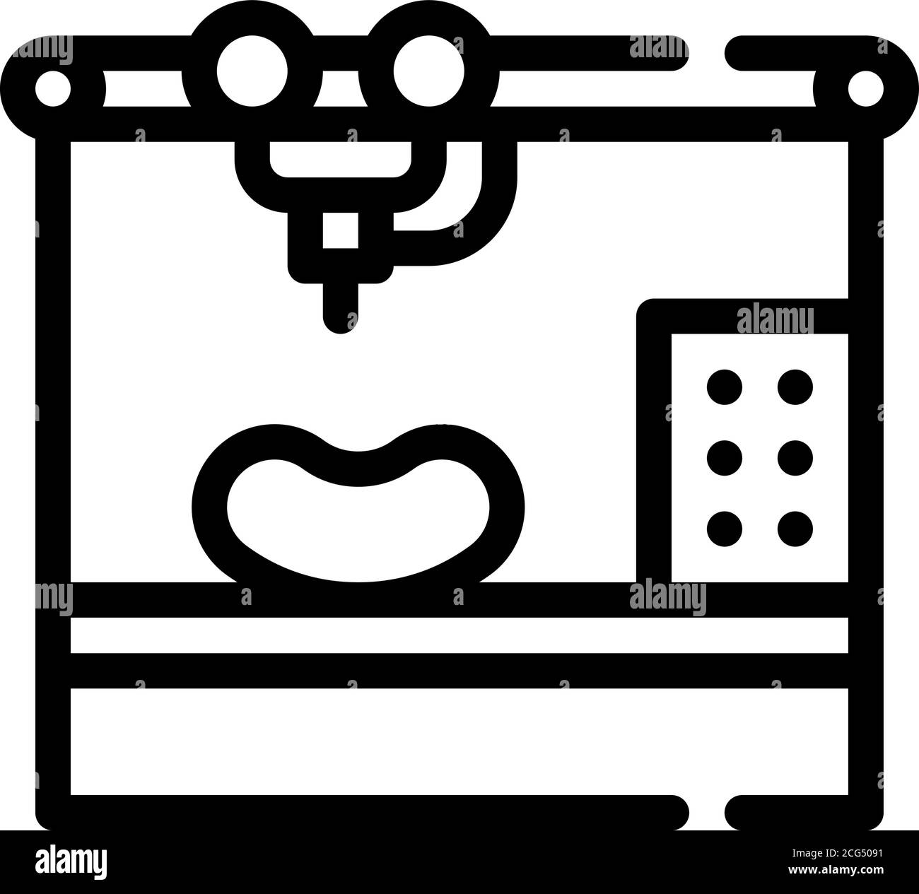 bioengineering printing organs on printer line icon vector illustration ...