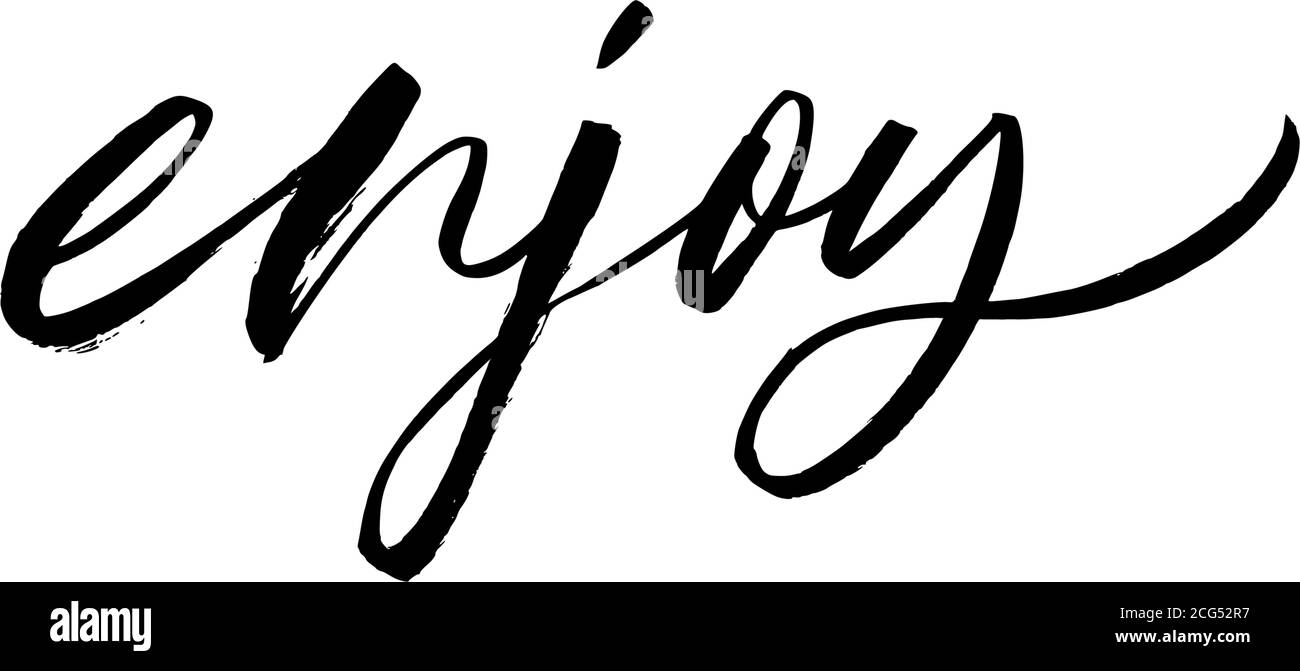 Enjoy word ink brush vector lettering Stock Vector Image & Art - Alamy