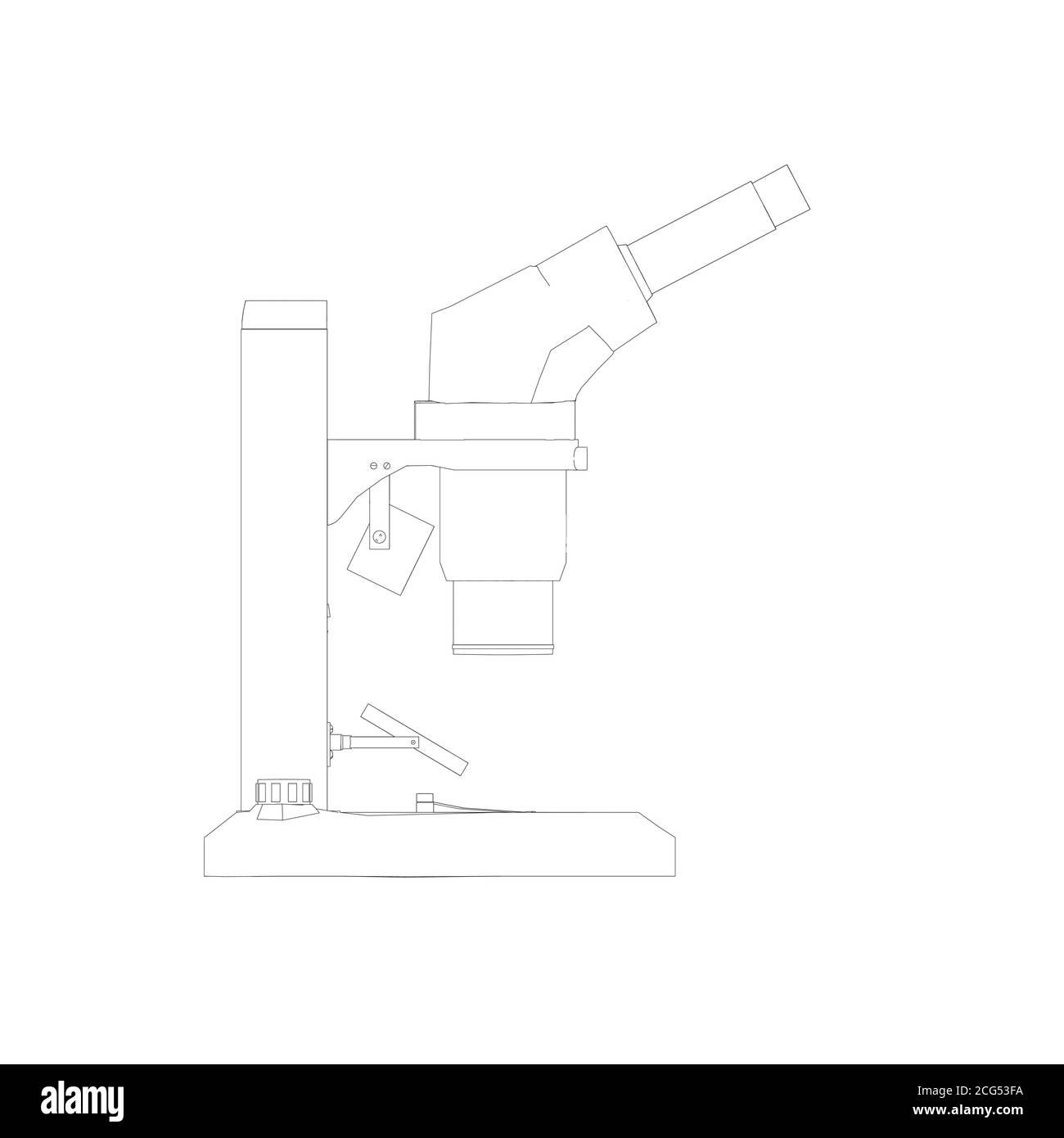 Microscope outline from black lines isolated on white background ...