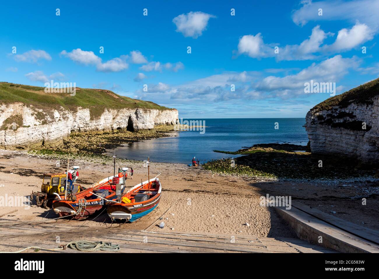 North landing beach,Flamborough head,east riding of Yorkshire,England ...