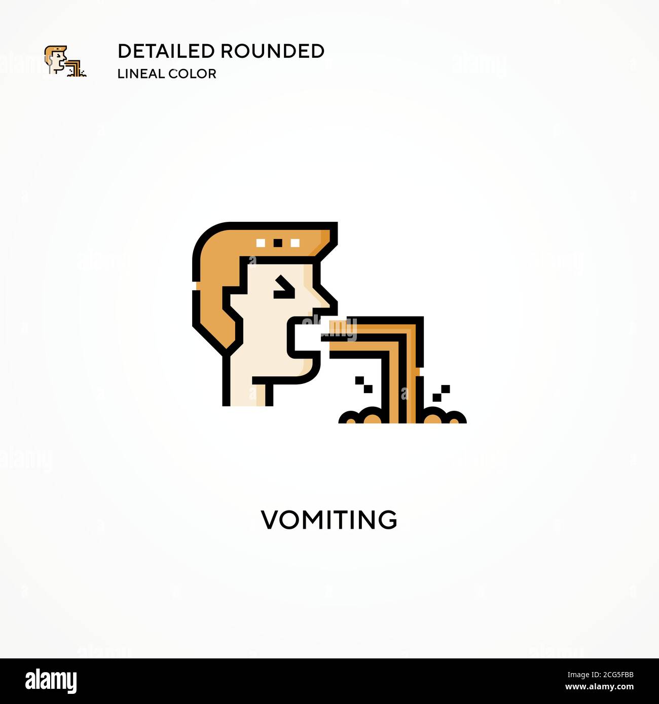 Vomiting vector icon. Modern vector illustration concepts. Easy to edit ...