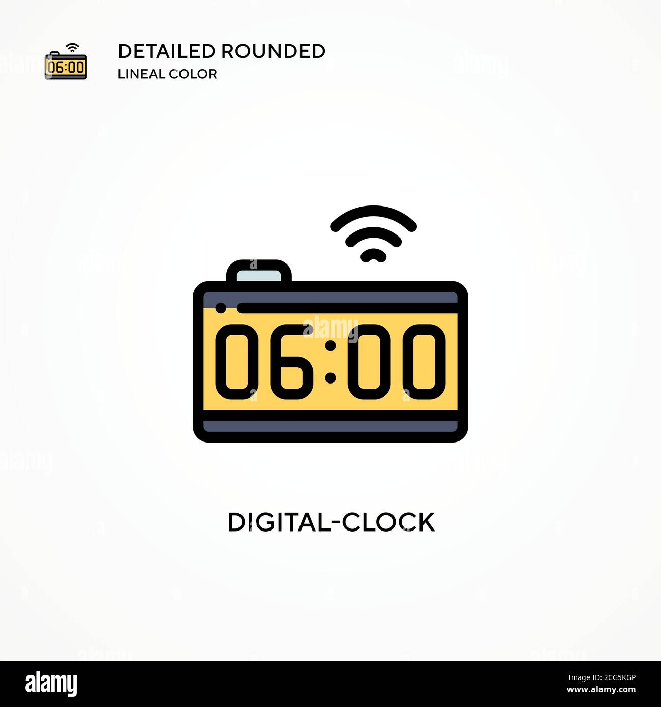 Digital-clock vector icon. Modern vector illustration concepts. Easy to ...
