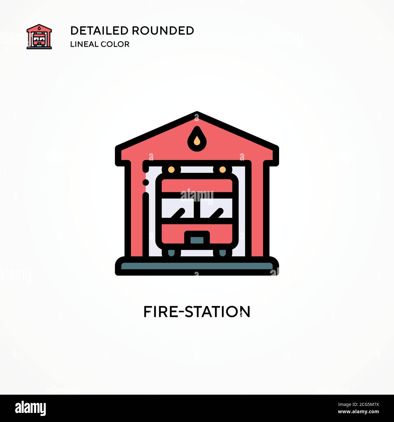 Fire-station vector icon. Modern vector illustration concepts. Easy to ...