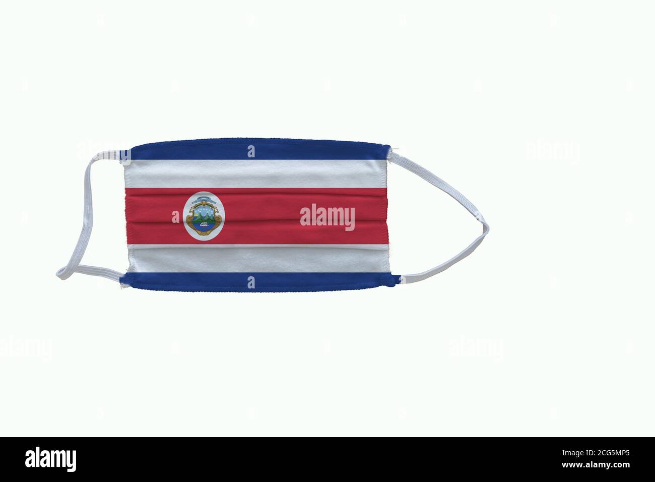 Costa Rican flag design Covid-19 pandemic virus face mask on a white ...
