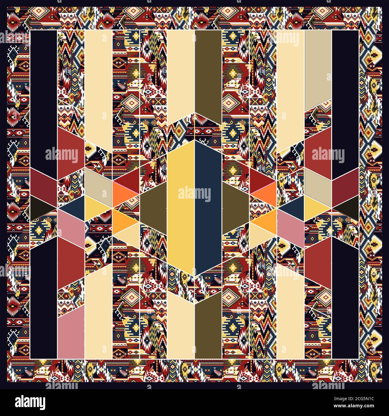 geometric silk scarf design Stock Photo - Alamy