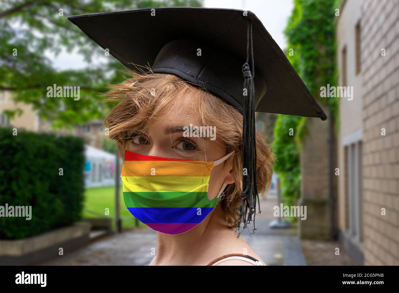 Student Graduation with LGBT rainbow design protectice coronavirus face ...