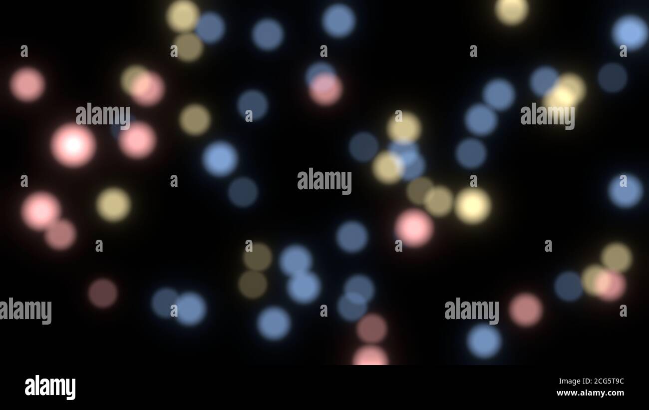 Colorful particles bokeh background. Defocused particles background. 3D ...