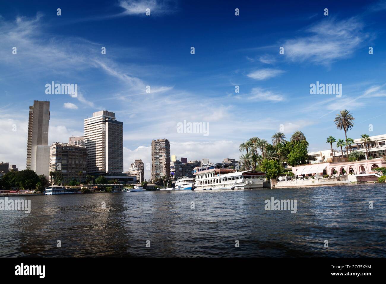 Cairo view from Nile river, Egypt Stock Photo - Alamy