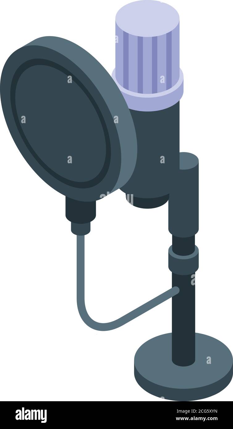 Podcast studio microphone icon, isometric style Stock Vector Image ...