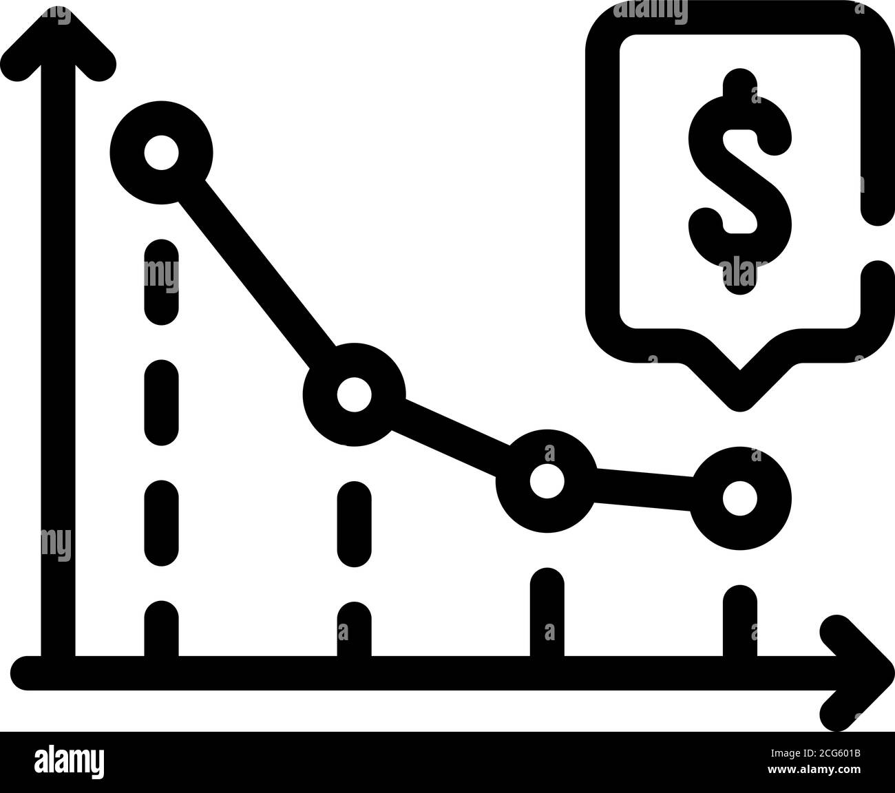 falling arrow infographic line icon vector illustration Stock Vector ...