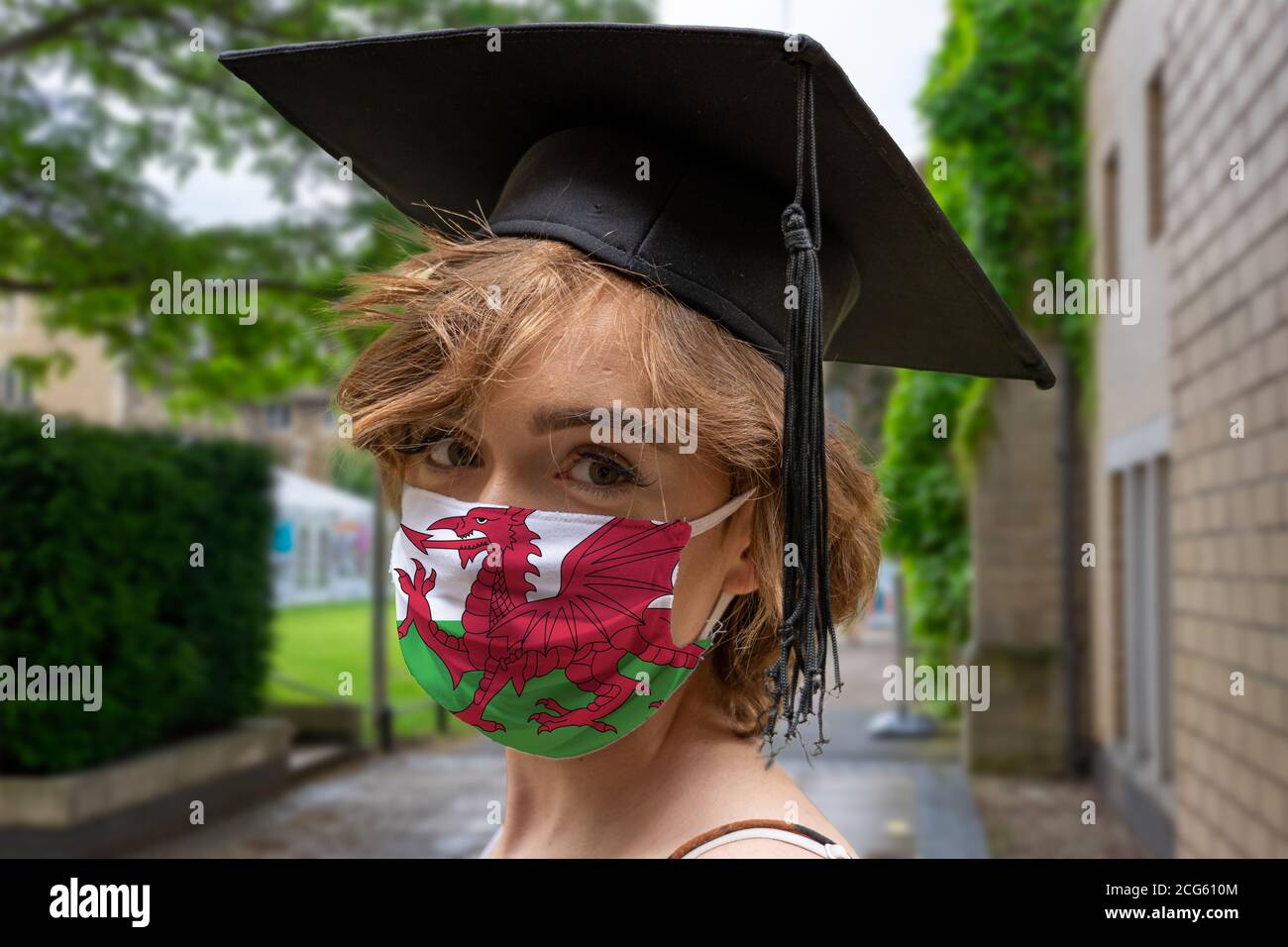 Student Graduation with Welsh design protectice coronavirus face mask ...