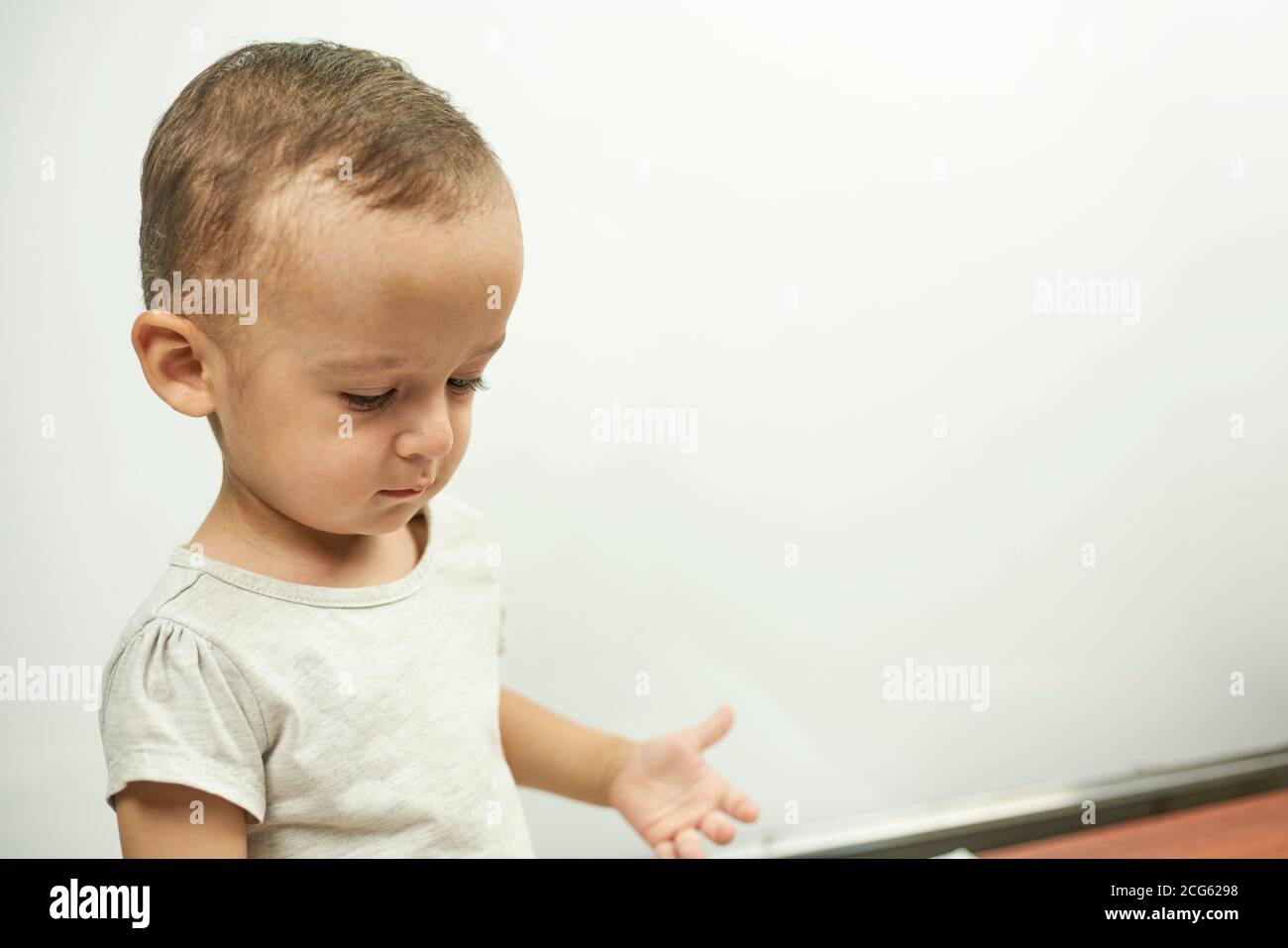 Physical examination of the 1 year old baby boy. Well-baby exam ...