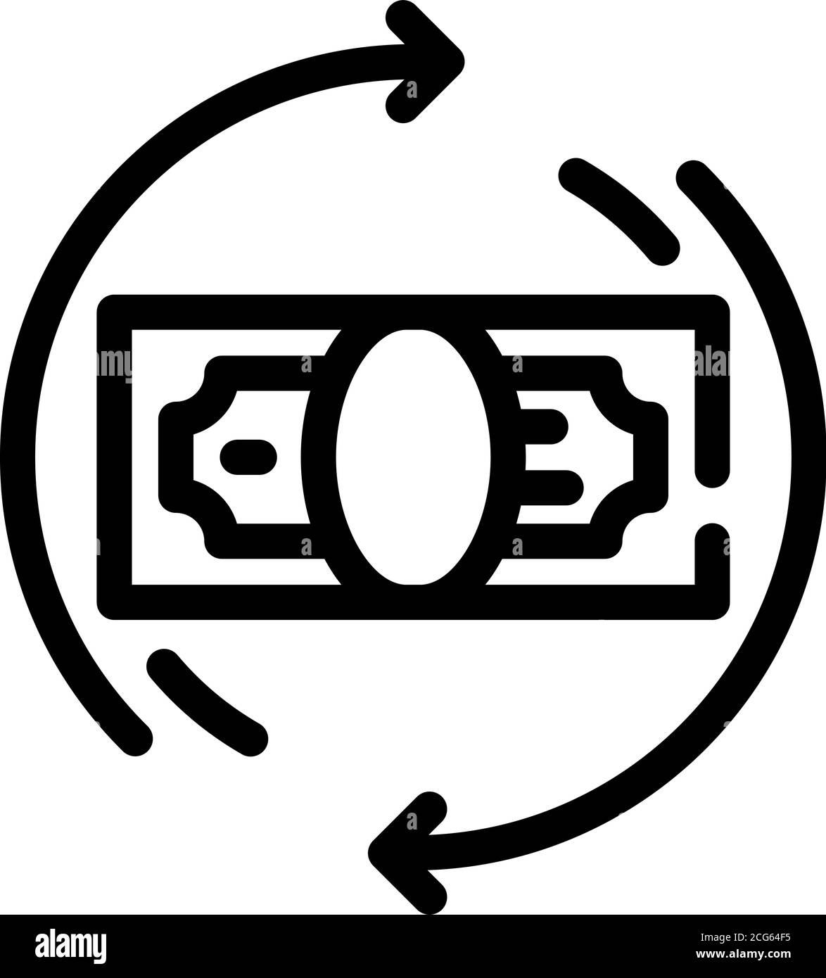 money banknote circle arrows line icon vector illustration Stock Vector ...