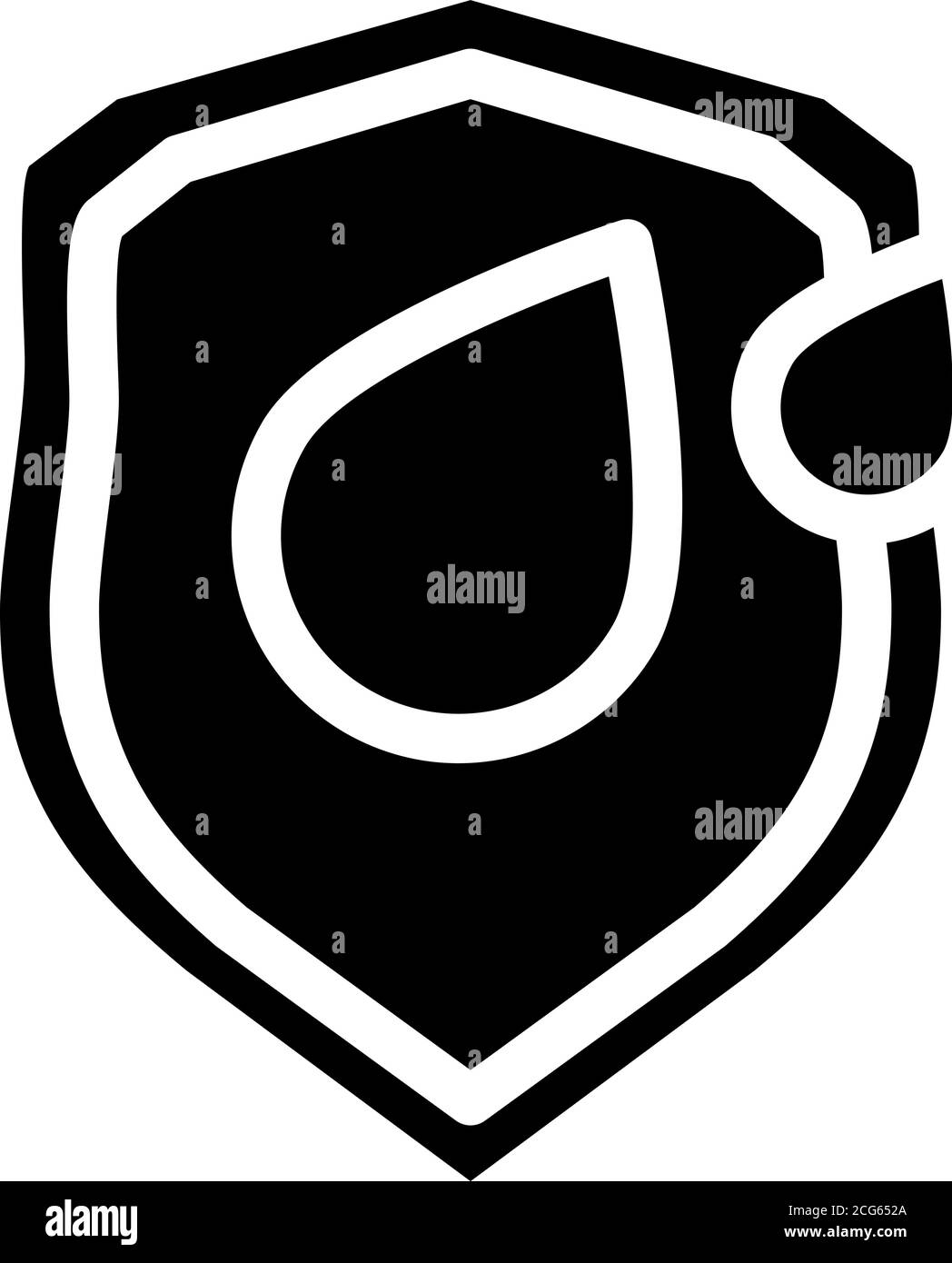 water drop on shield glyph icon vector illustration Stock Vector Image ...