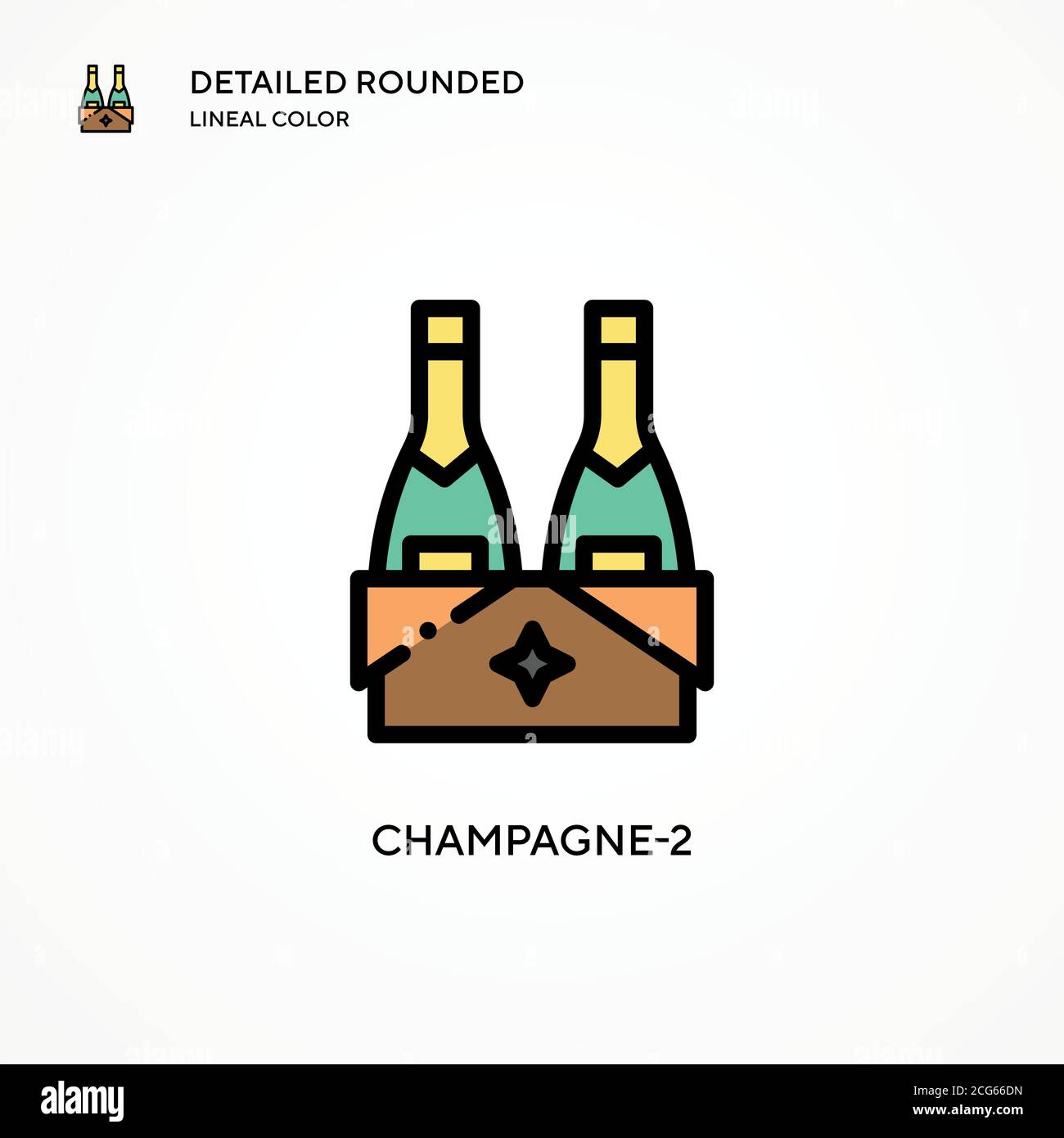 Champagne-2 vector icon. Modern vector illustration concepts. Easy to ...