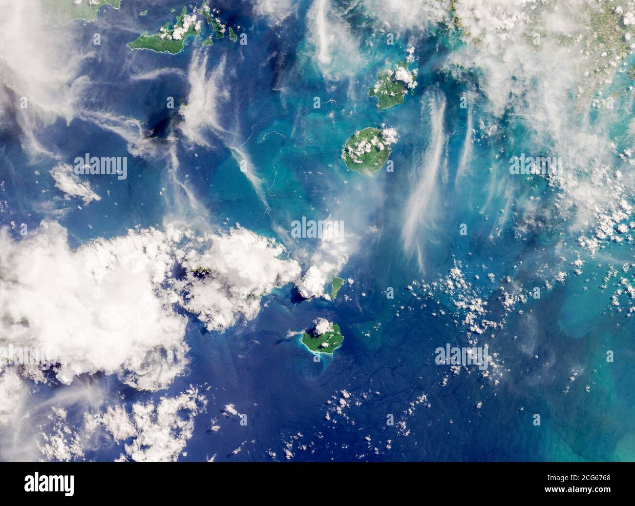 Anak Krakatau volcano in the Sunda Strait between Java and Sumatra ...
