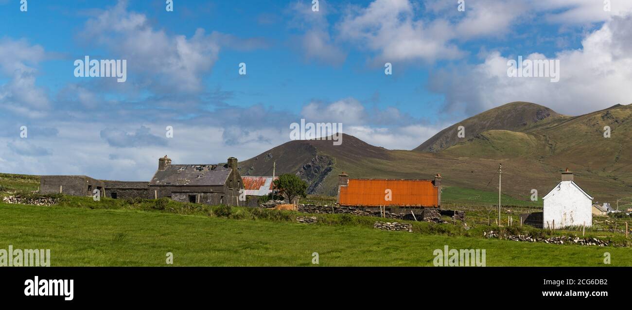 Old farmhouse buldings in rural Dingle Peninsula, County Kerry in the ...