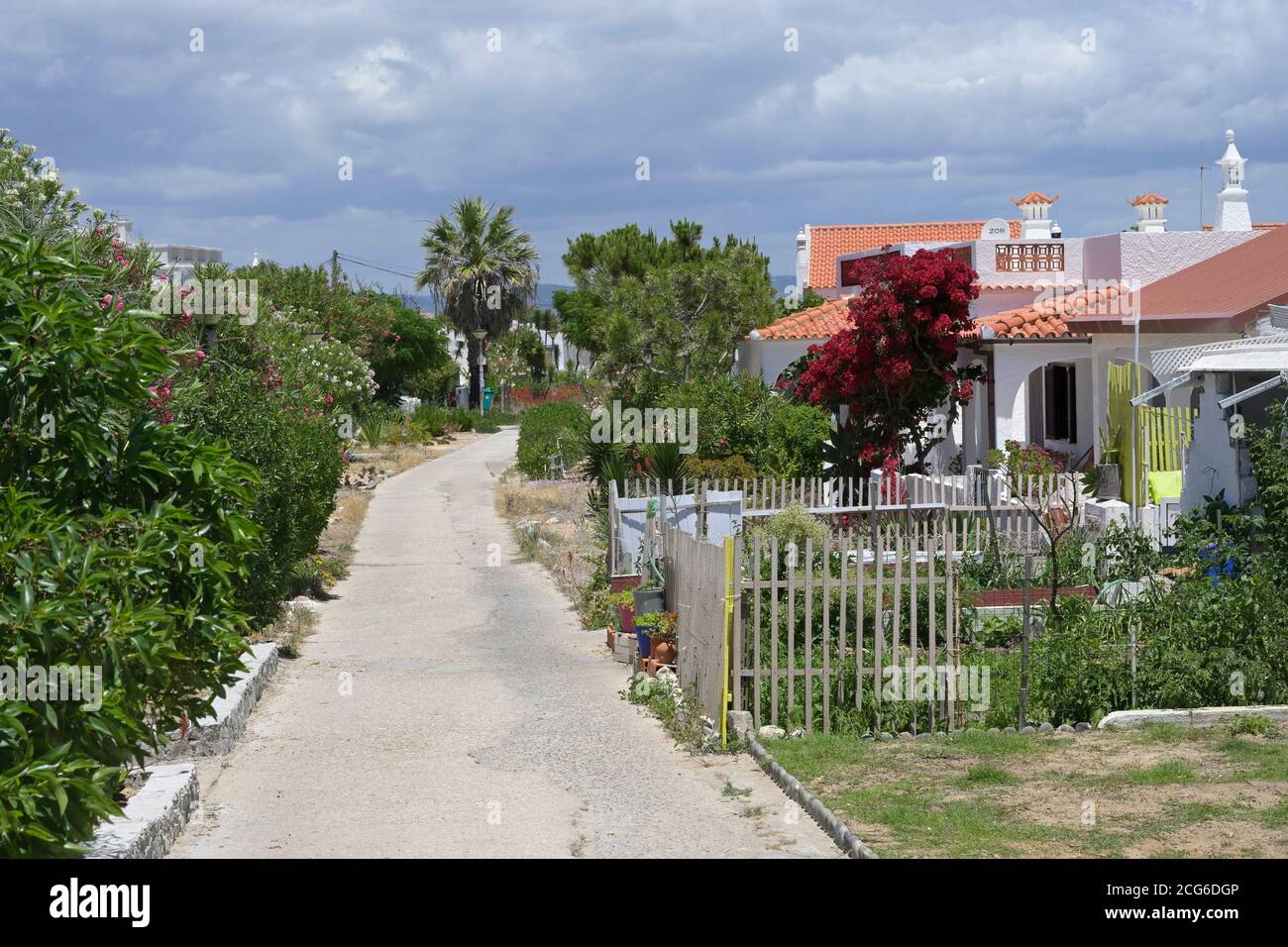 Farol village pedestrian streets, Culatra Island, Olhao, Algarve ...
