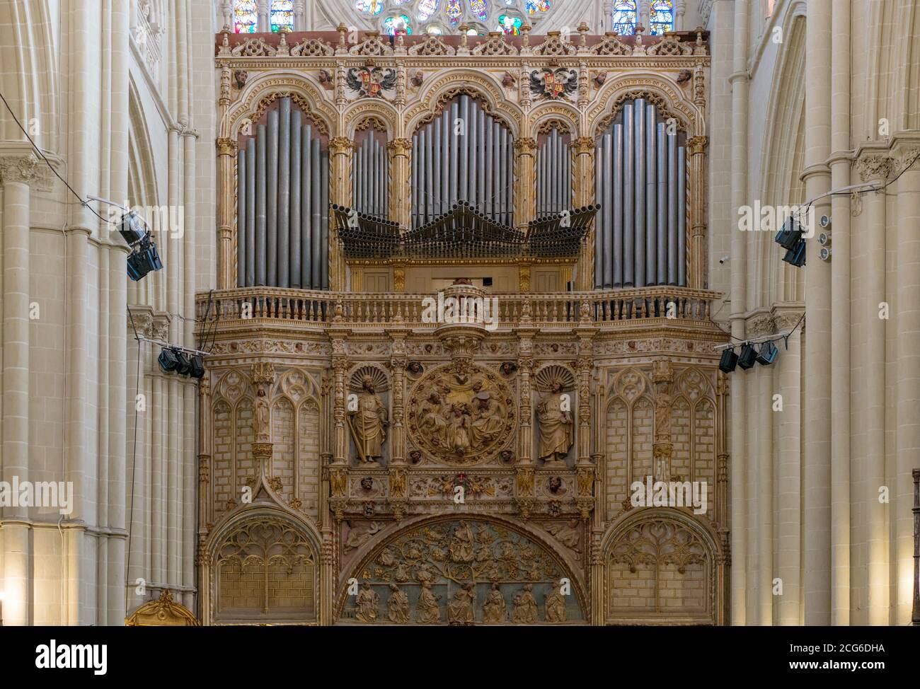 Traditional musical organ in the Catholic Church Stock Photo - Alamy