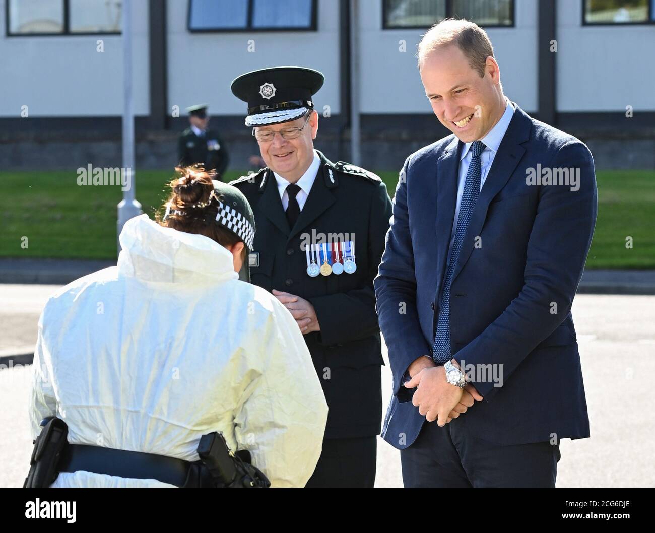 The Duke of Cambridge with Chief Constable Simon Byrne (centre) of the ...