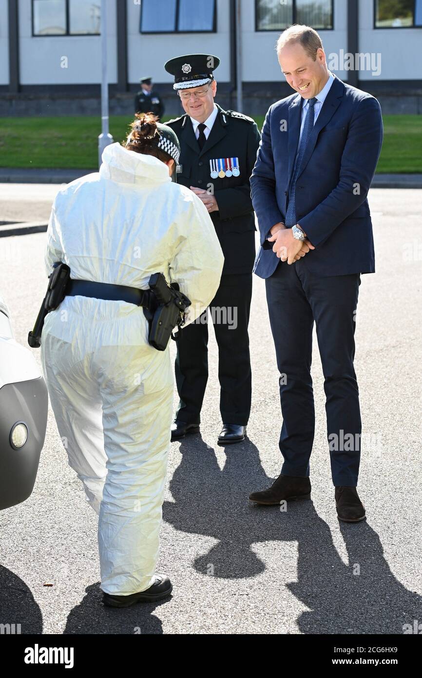 The Duke of Cambridge with Chief Constable Simon Byrne (centre) of the ...