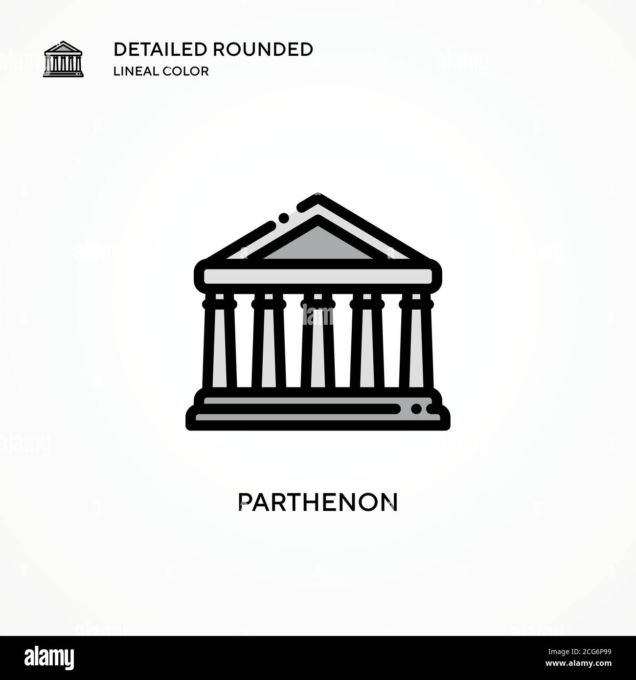 Parthenon vector icon. Modern vector illustration concepts. Easy to edit and customize Stock ...