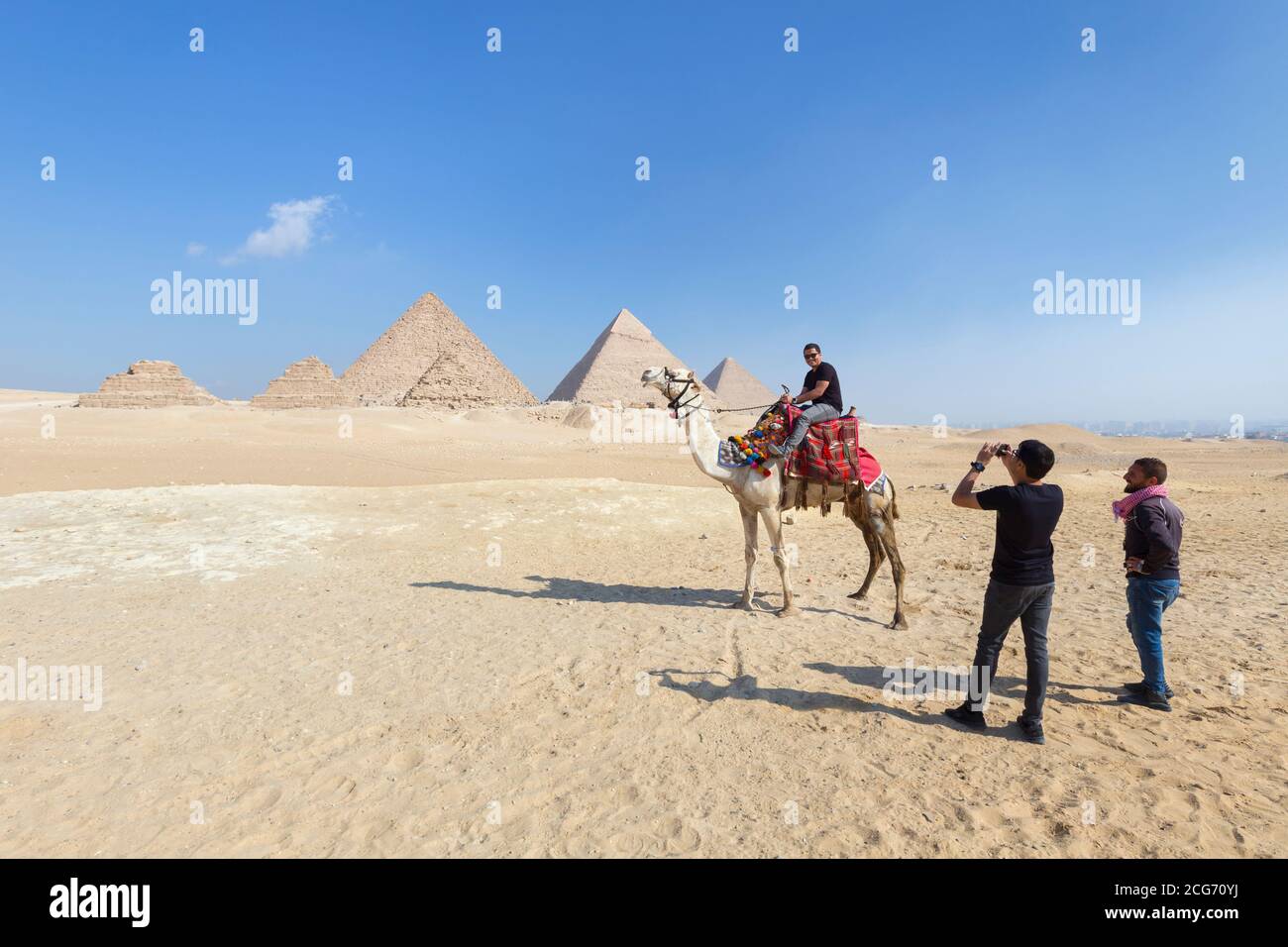 Camel riding at the pyramid complex, Giza, Egypt Stock Photo - Alamy