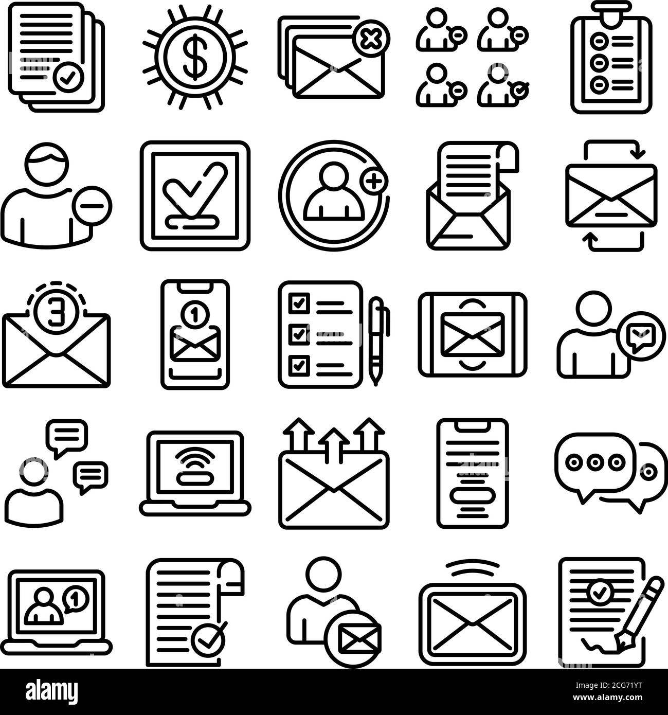 Request icons set, outline style Stock Vector Image & Art - Alamy