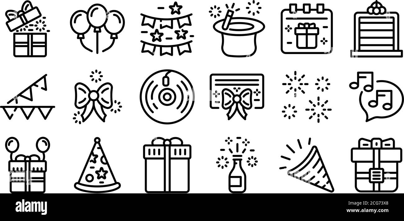 Surprise icons set, outline style Stock Vector Image & Art - Alamy