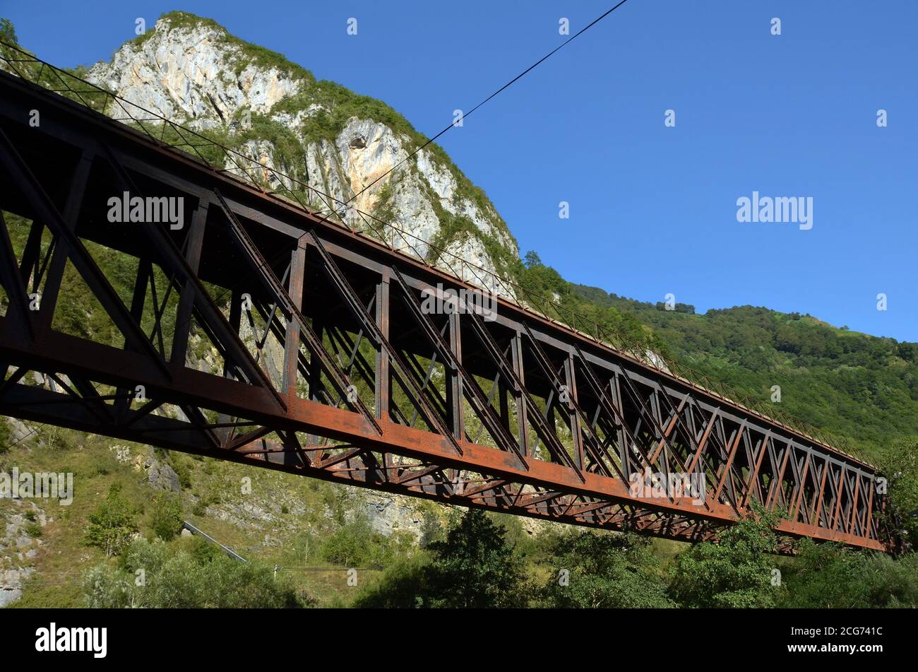The abandonned railway station of Urdos in the Pyrénées mountain. This ...