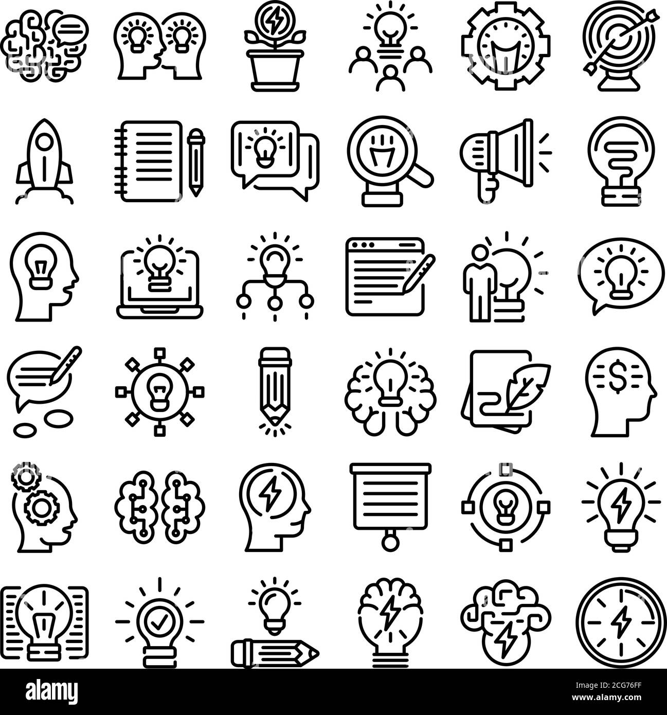 Idea icons set, outline style Stock Vector Image & Art - Alamy