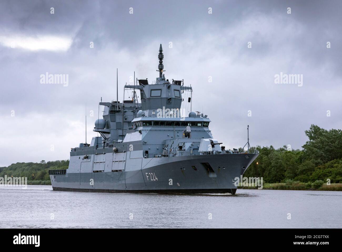 Frigate Sachsen-Anhalt (F 224) of the German Navy on the Kiel Canal ...