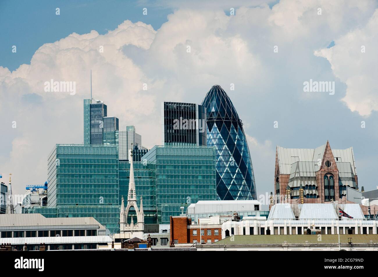 Buildings in London's financial district, City of London, England Stock ...