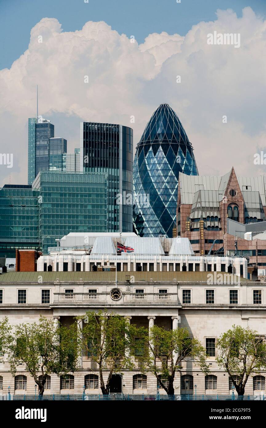 Buildings in London's financial district, City of London, England Stock ...