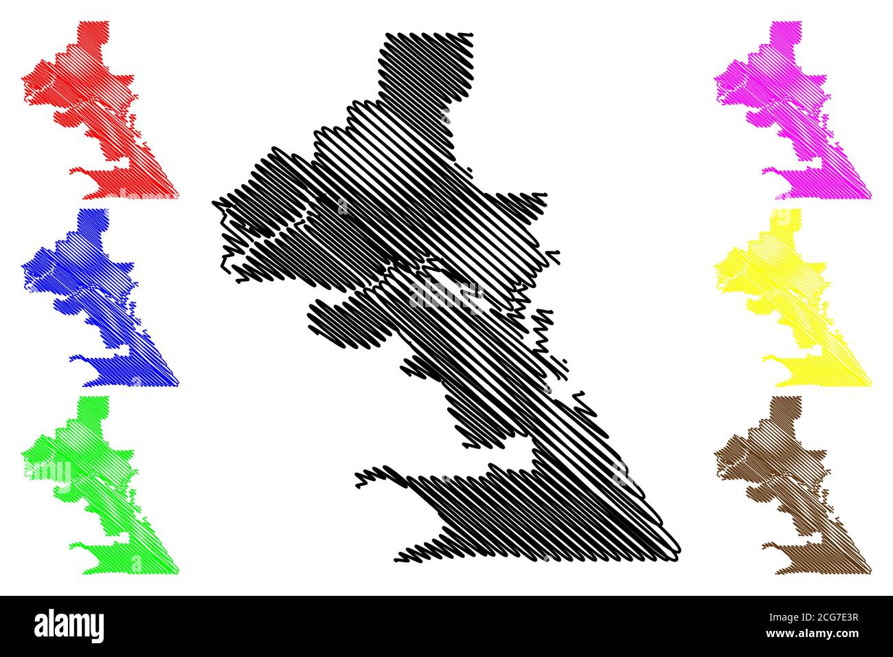 Royal Town of Klang City (Malaysia, Selangor State) map vector ...