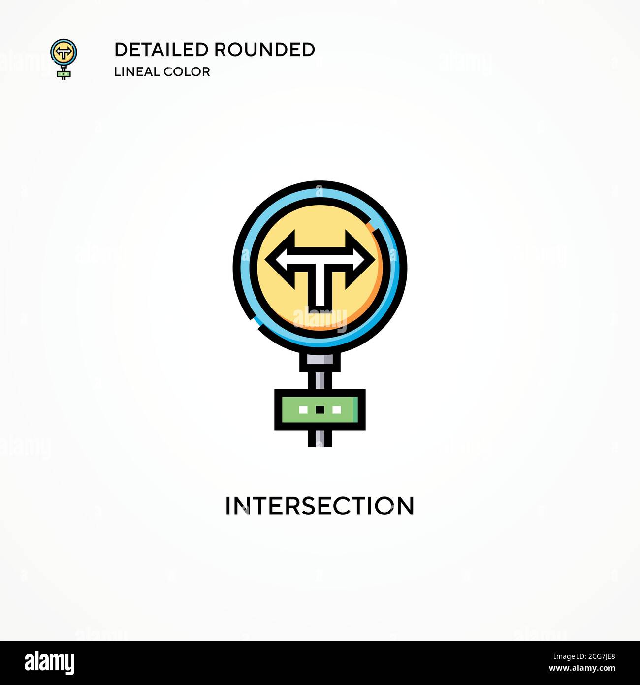 Intersection vector icon. Modern vector illustration concepts. Easy to ...