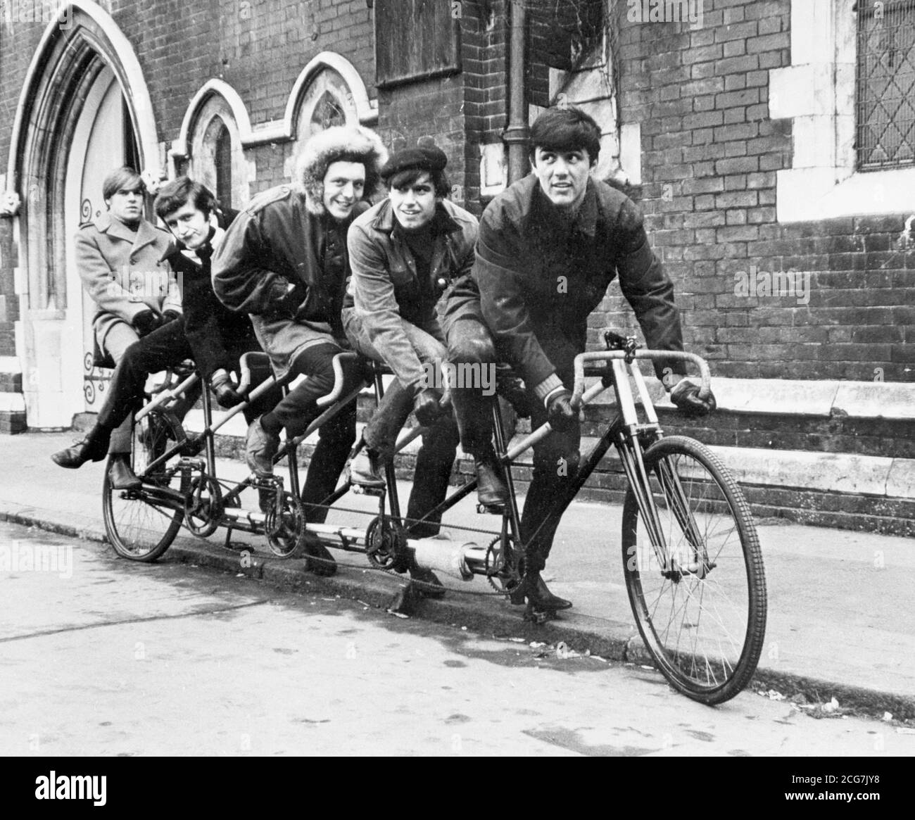 The Dave Clark Five on location for their film Catch Us If You Can. (l ...