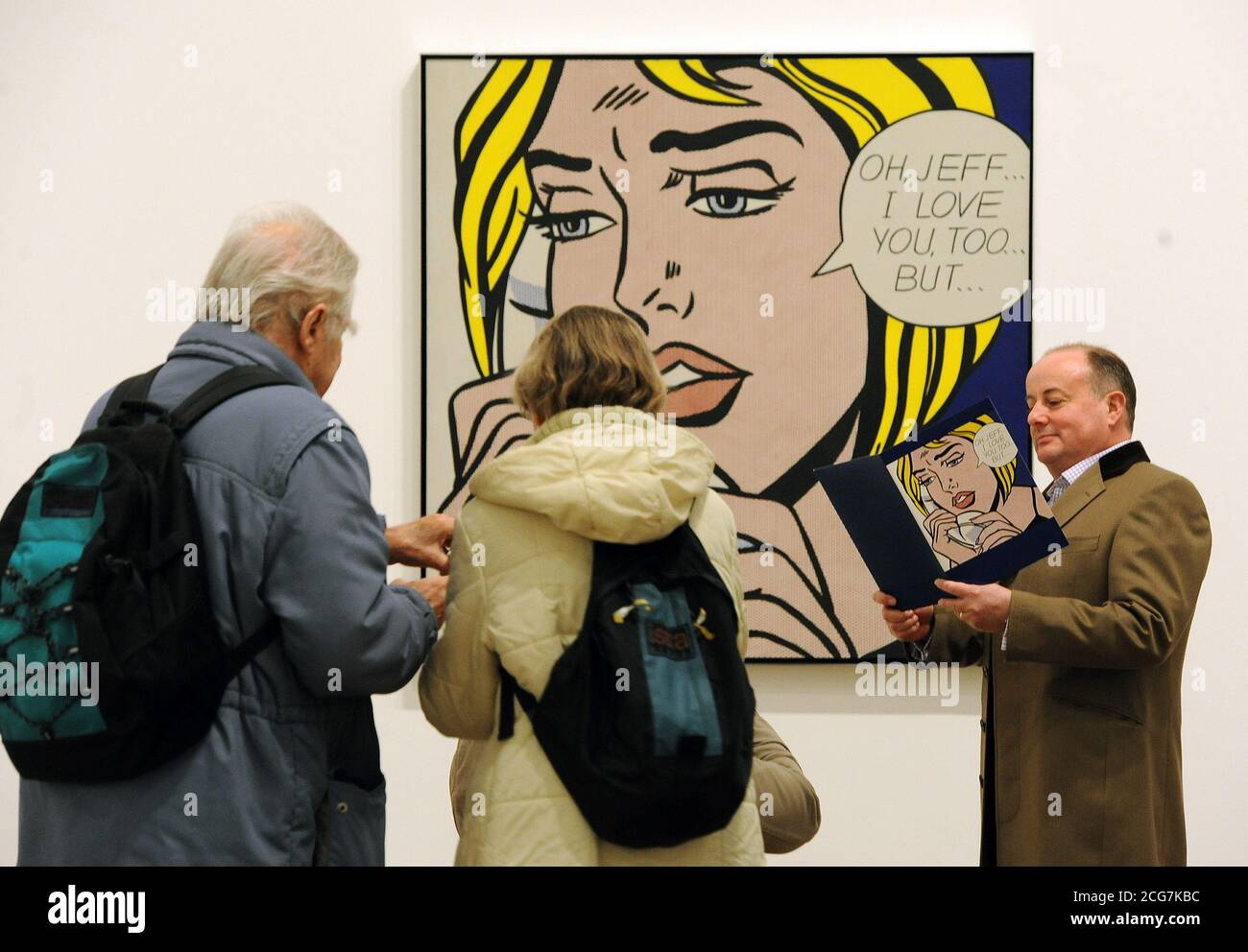 Members of the public view Roy Lichtenstein's paintings Oh,Jeff...I ...