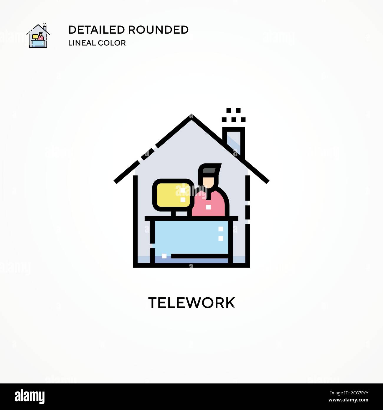 Telework vector icon. Modern vector illustration concepts. Easy to edit ...