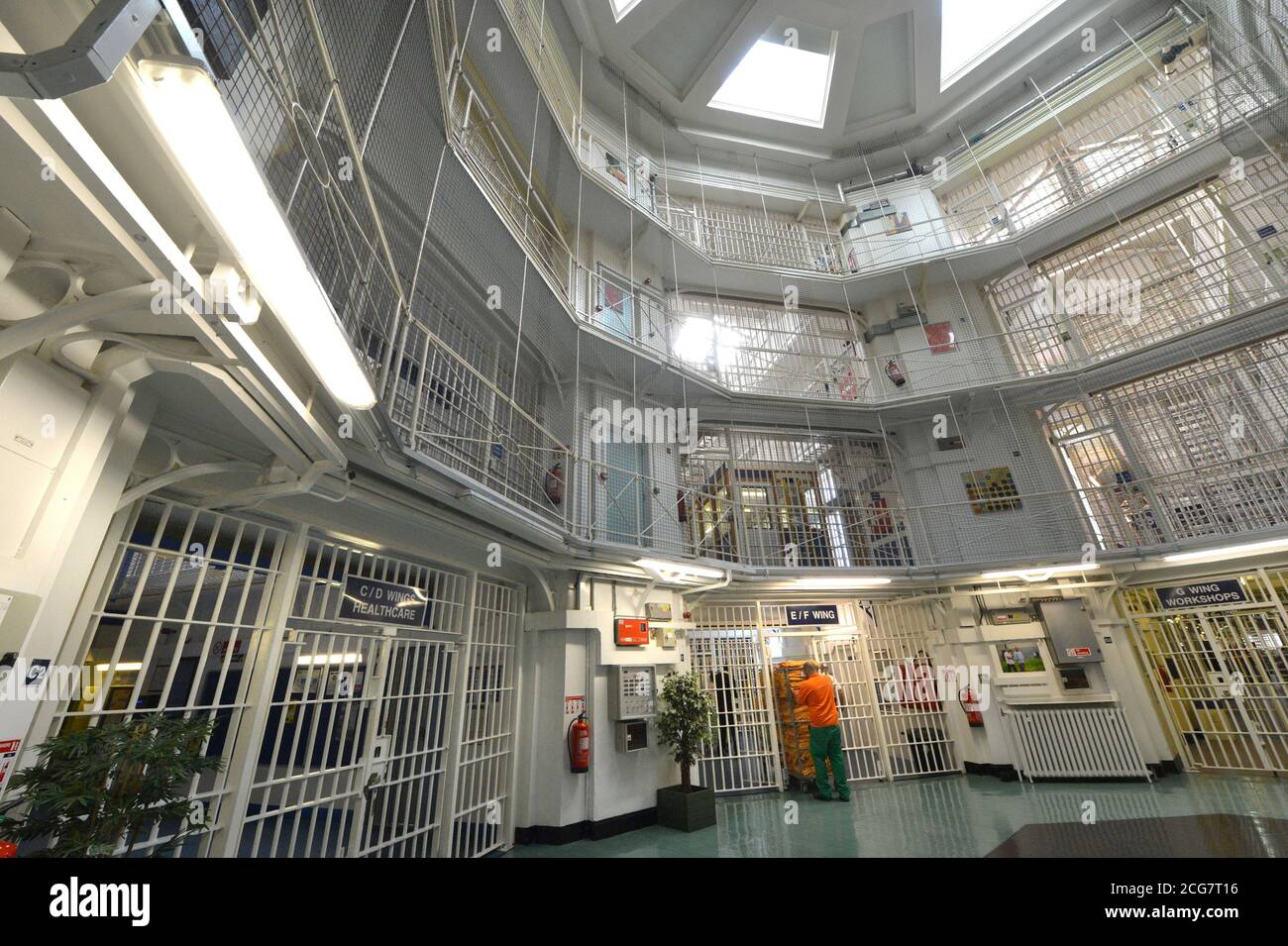 An inmate pushed a cage through the centre of Pentonville Prison ...