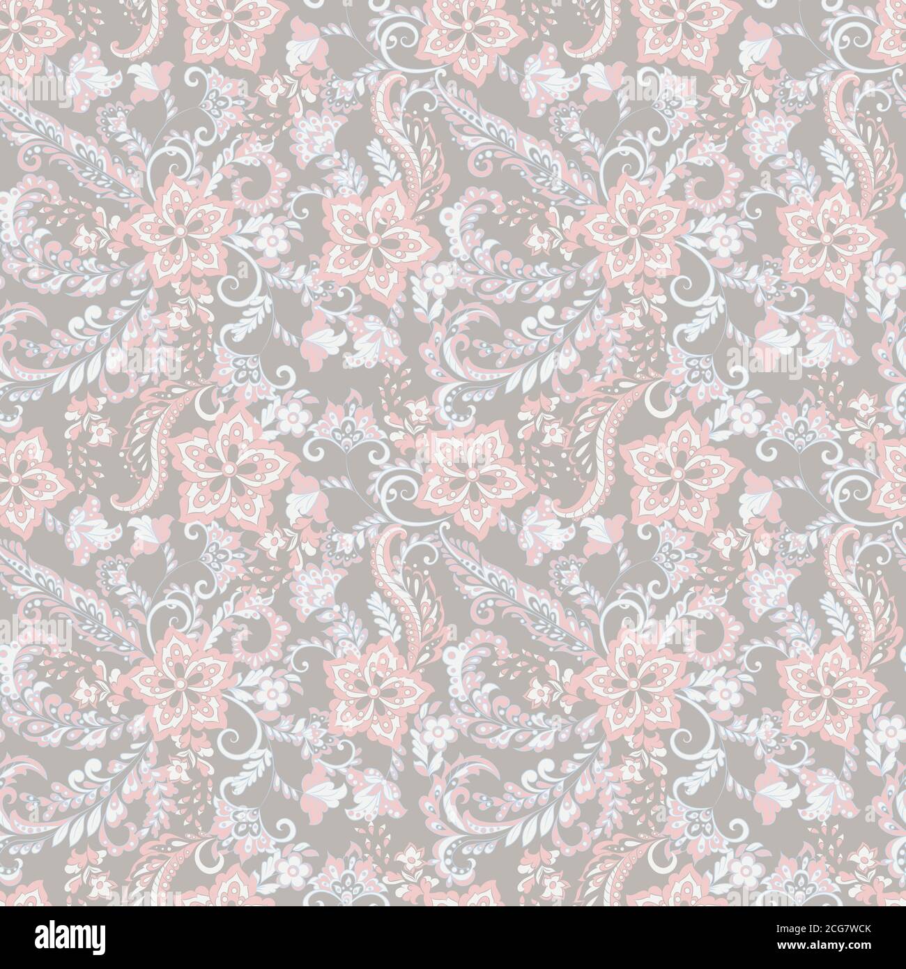 vintage flowers seamless pattern. Ethnic floral vector background Stock ...