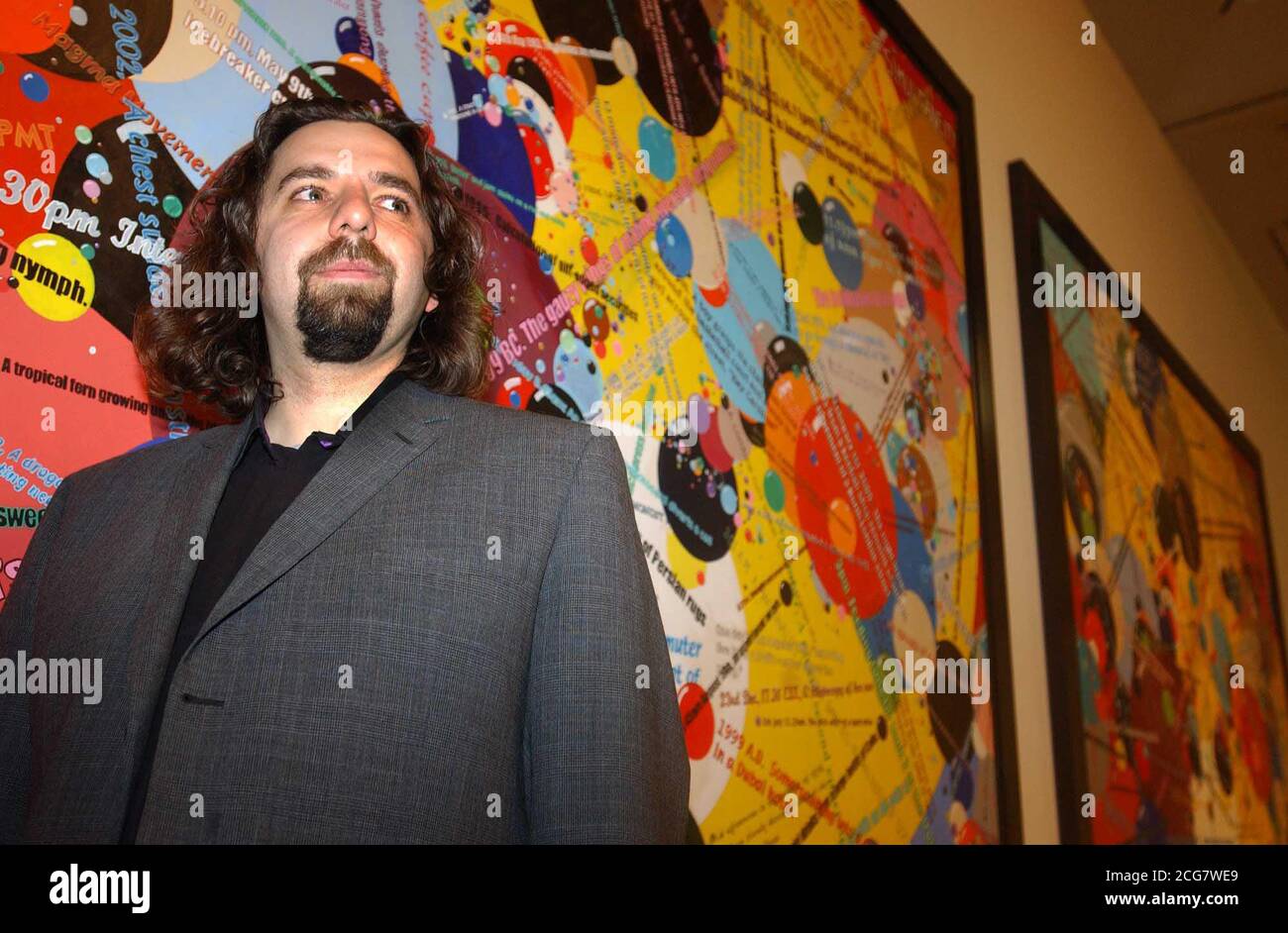 33-year-old Keith Tyson with his piece 'Bubble Chambers' after winning ...