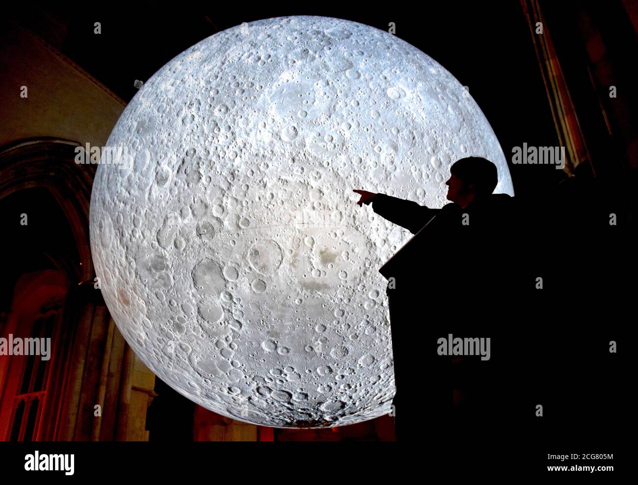 Museum Of The Moon, Rochester Cathedral by the artist Luke Jerram Stock ...