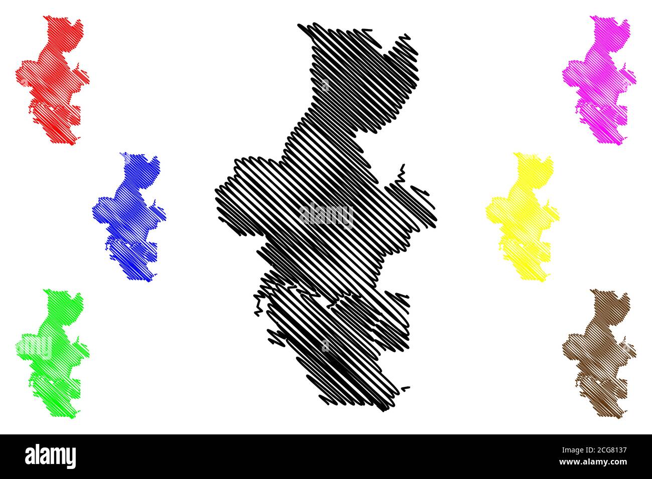 Shah Alam City (Malaysia, Selangor State) map vector illustration ...