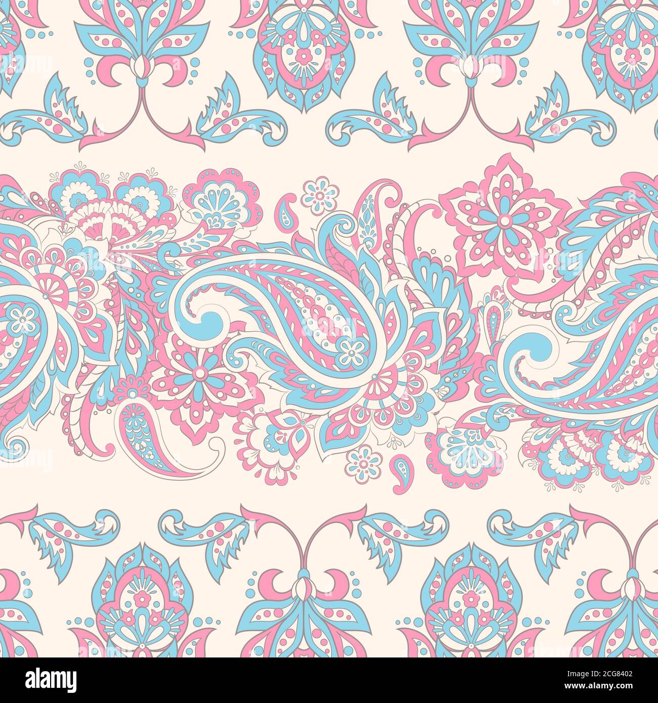 paisley seamless textile pattern in asian batik style Stock Vector ...