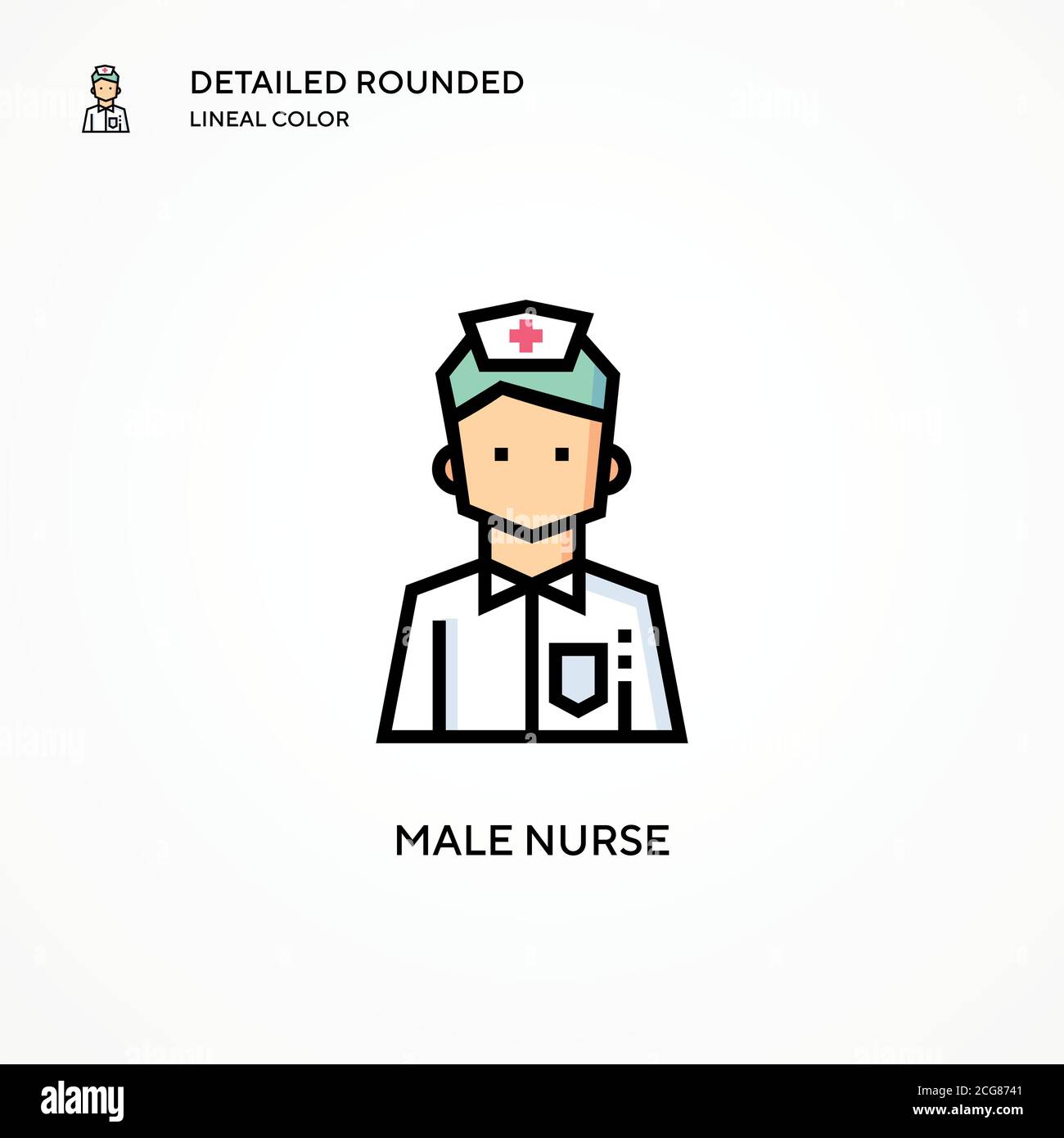 Male nurse vector icon. Modern vector illustration concepts. Easy to ...