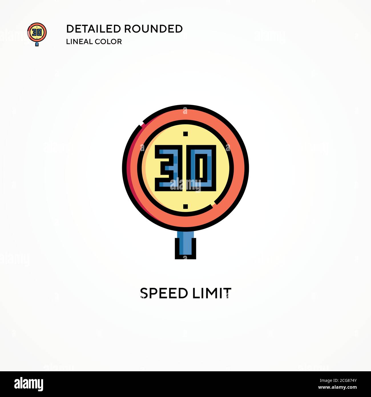 Speed limit vector icon. Modern vector illustration concepts. Easy to ...