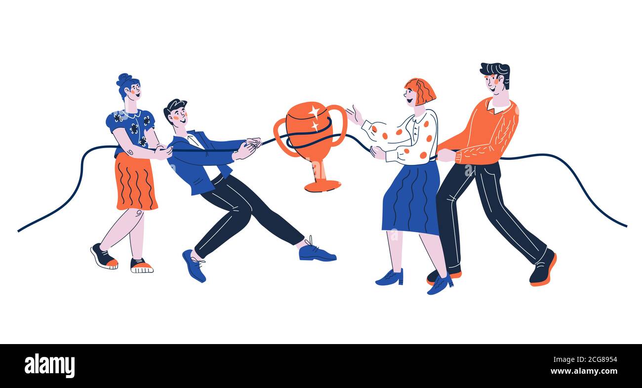 Business strategic competitive game - tug-of-war Stock Vector Image ...