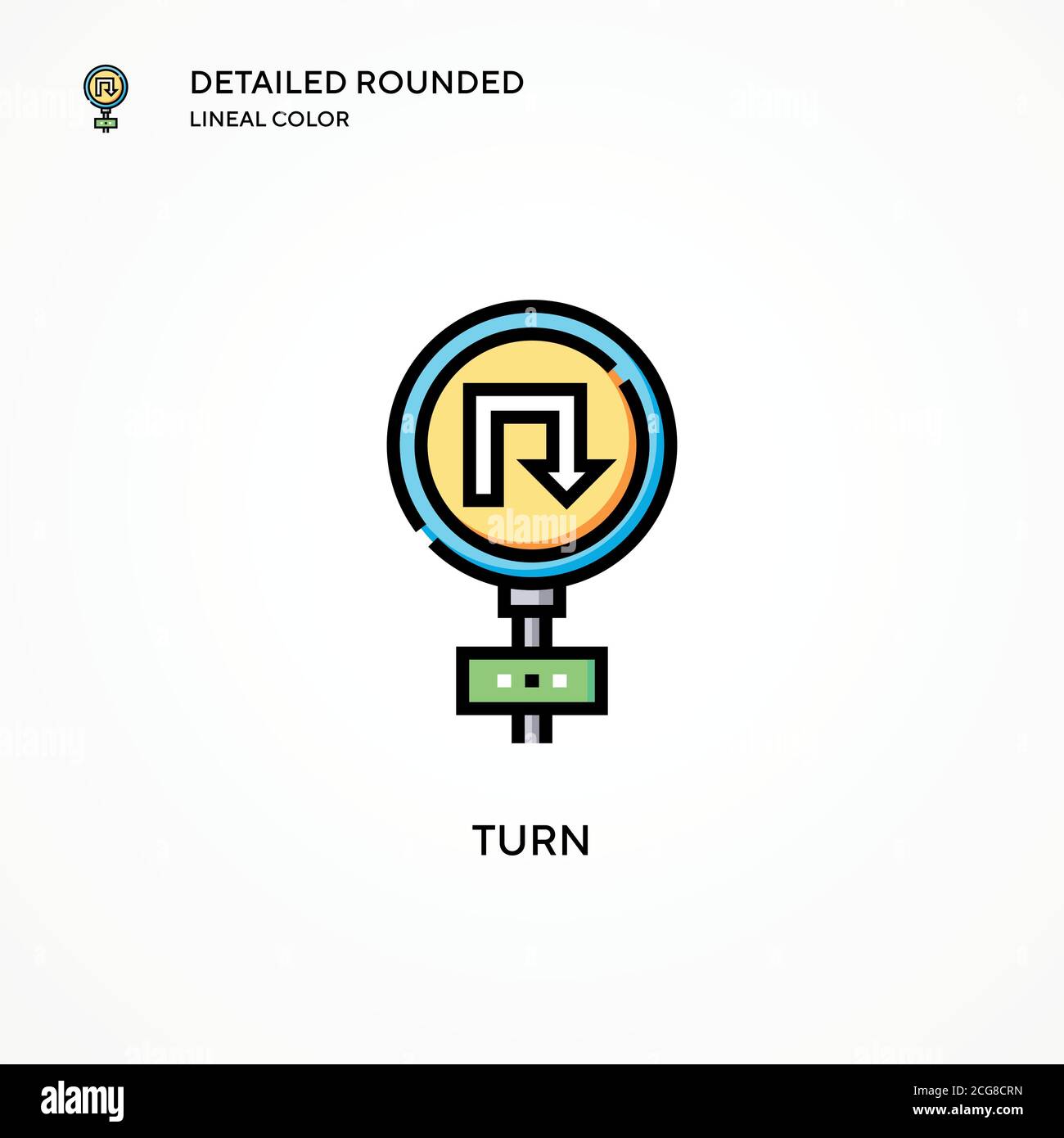 Turn vector icon. Modern vector illustration concepts. Easy to edit and ...