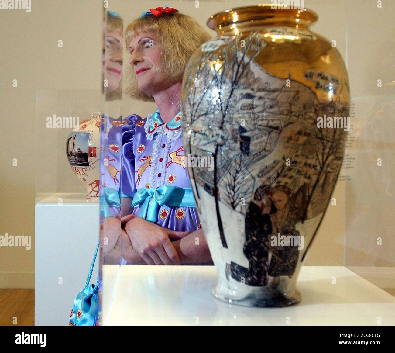 Winner of the Turner Prize, transvestite potter Grayson Perry, dressed ...